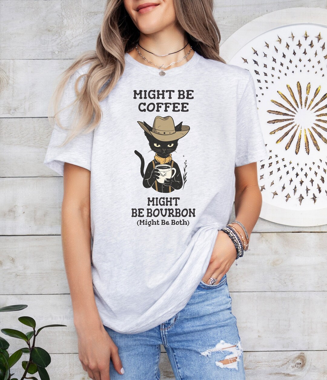 Might Be Bourbon Shirt, Bourbon Lover Gift, Funny Cat Coffee Tshirt ...