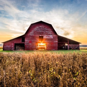 Barn Sunset, Old Barn, Red Barn, Farm Scene, Sunset Photography, Fine ...
