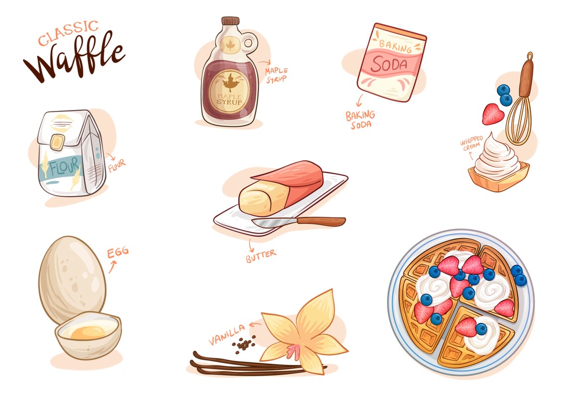 Baking Ingredients Recipe Stickers Set Digital Planner Stickers - Etsy