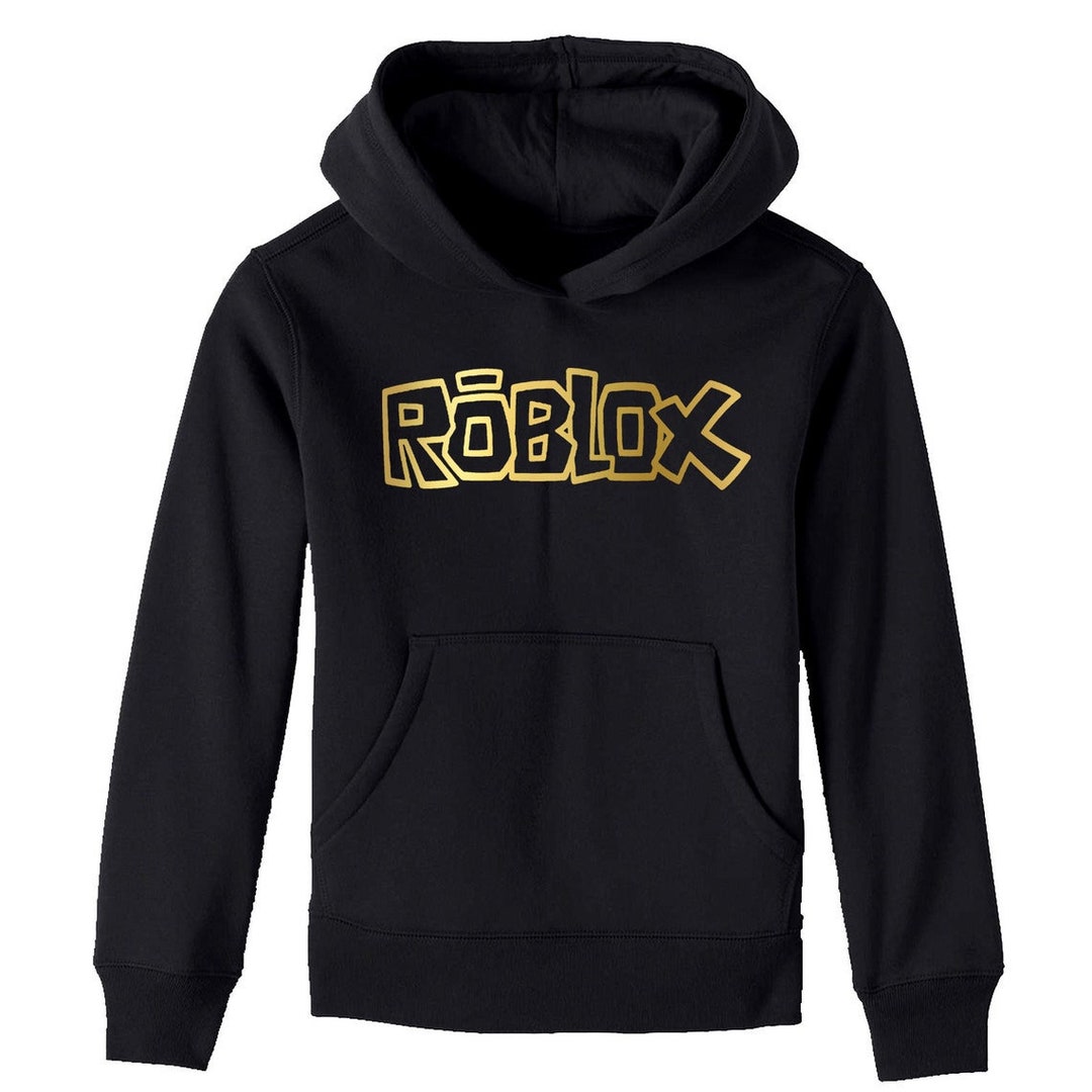 Roblox Inspired Black and Gold Logo Hoodie Adults Hoodie Gaming Hoodie ...