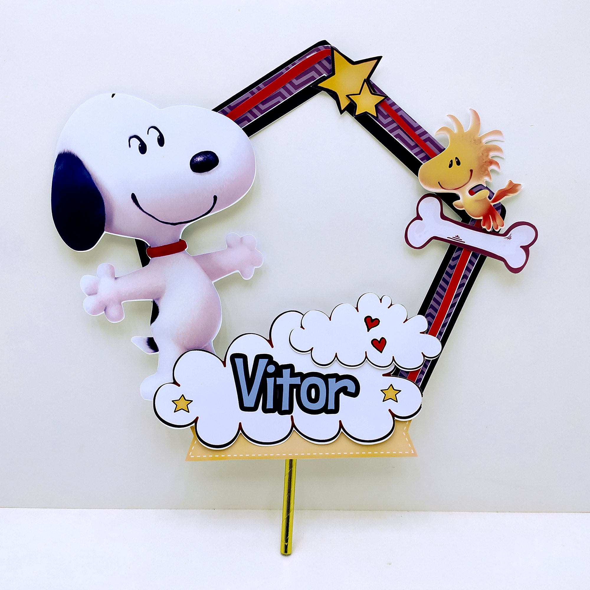 Personalized Snoopy Theme Cake Topper | Etsy