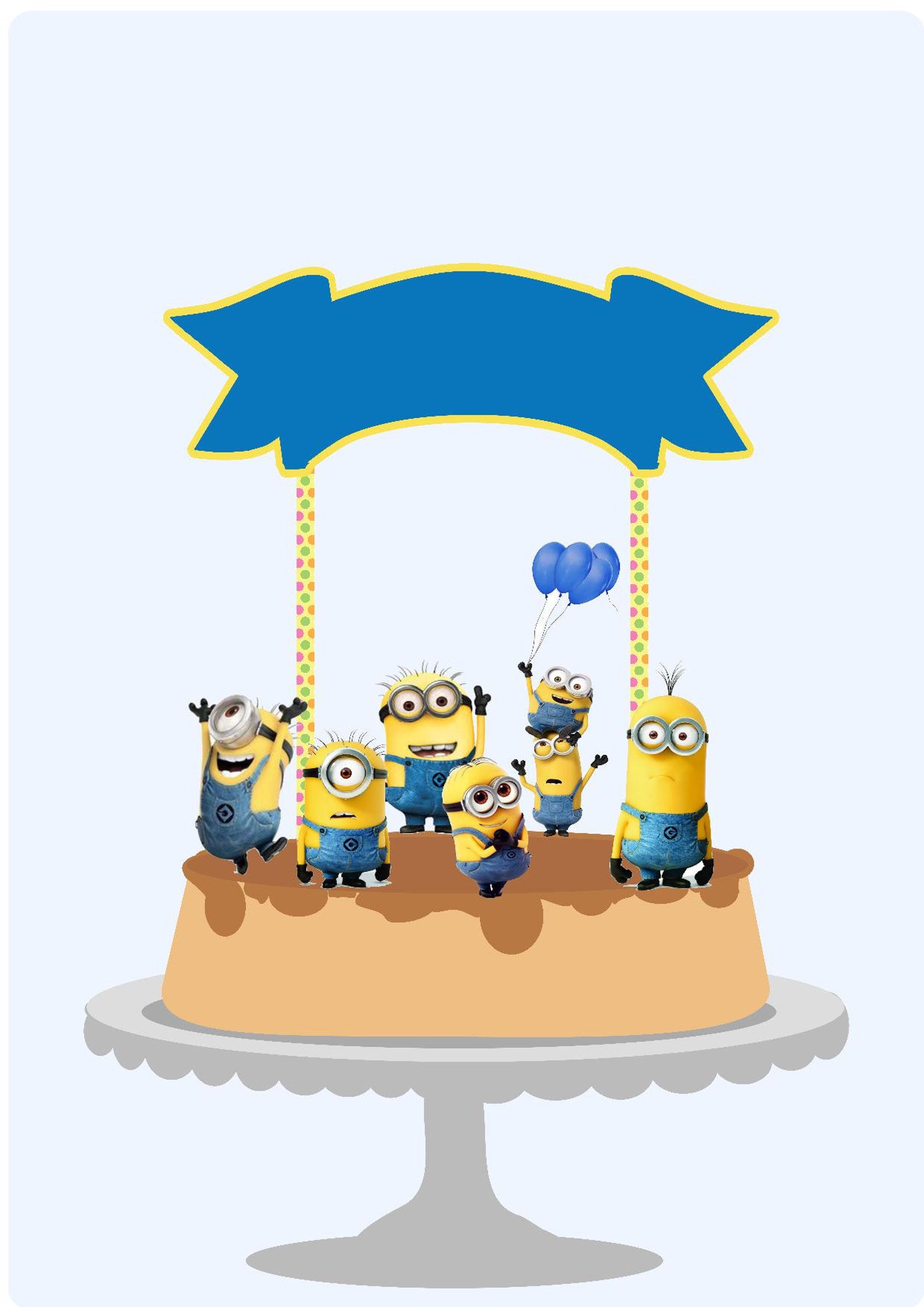 Personalized Minions Theme Cake Topper | Etsy