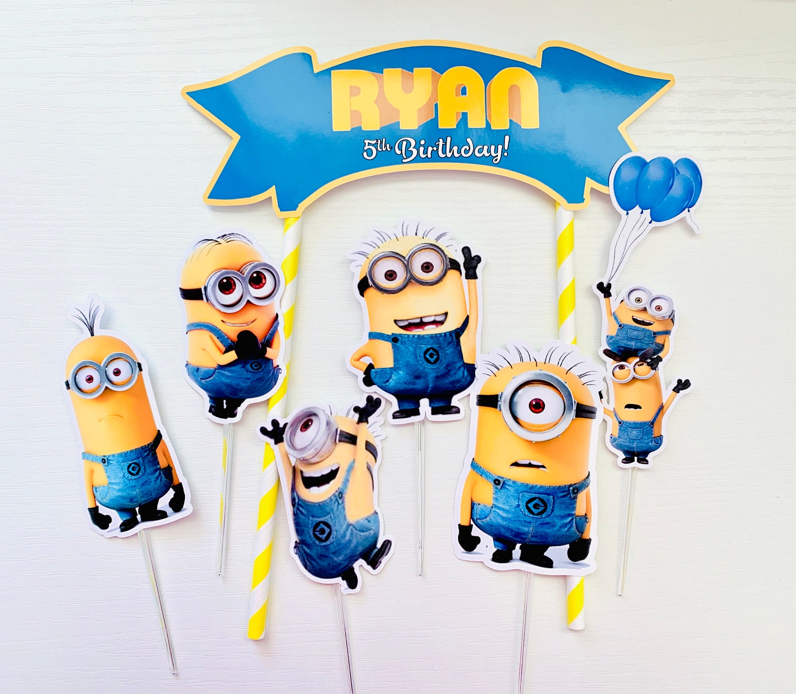 Personalized Minions Theme Cake Topper | Etsy