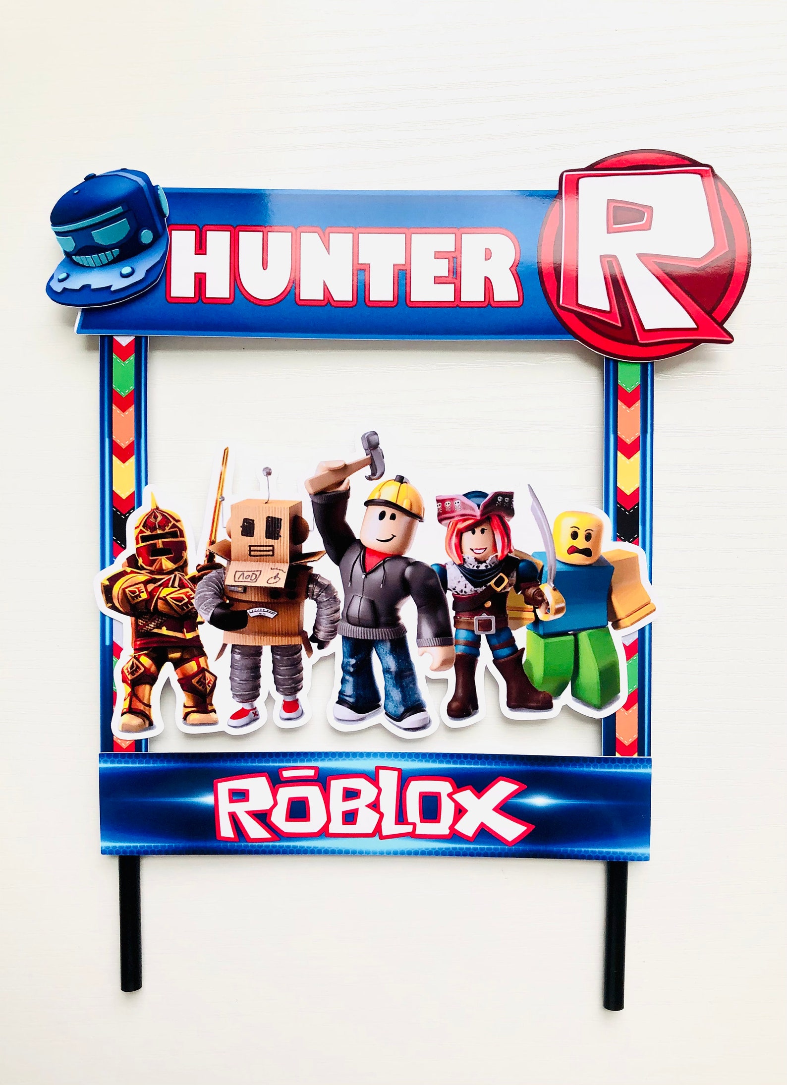 Personalized Roblox Theme Cake Topper | Etsy