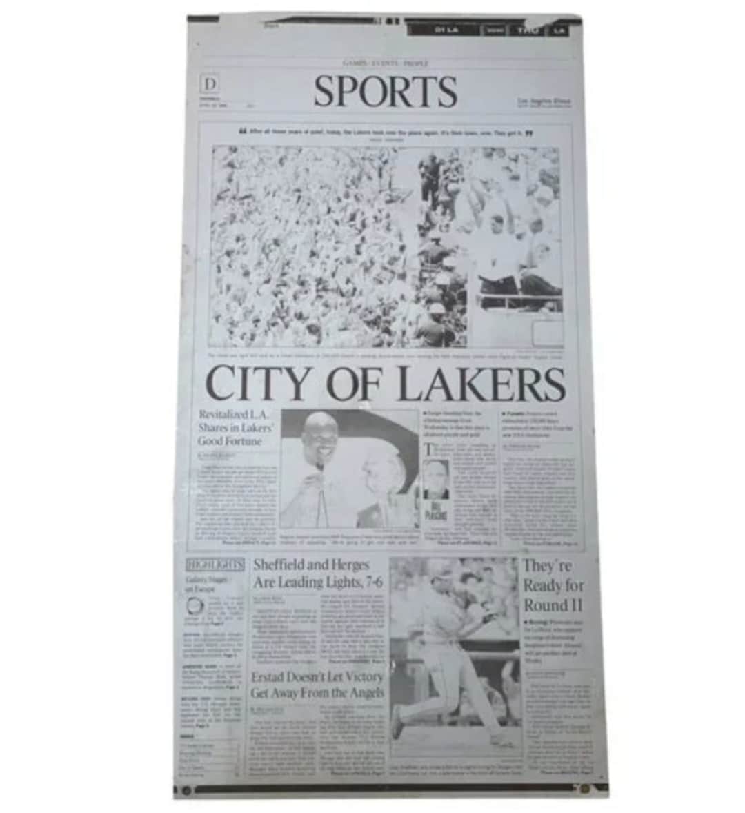 Rare Vintage LA Times Newspaper Aluminum Grey Black Metal Printing ...