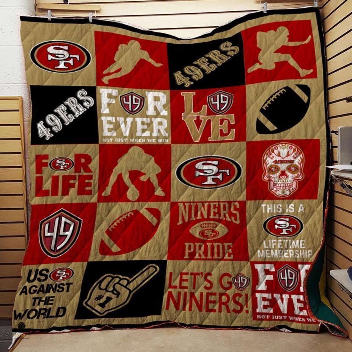 San Francisco 49ers Quilt Blanket 02 Nfl Football Bedding | Etsy
