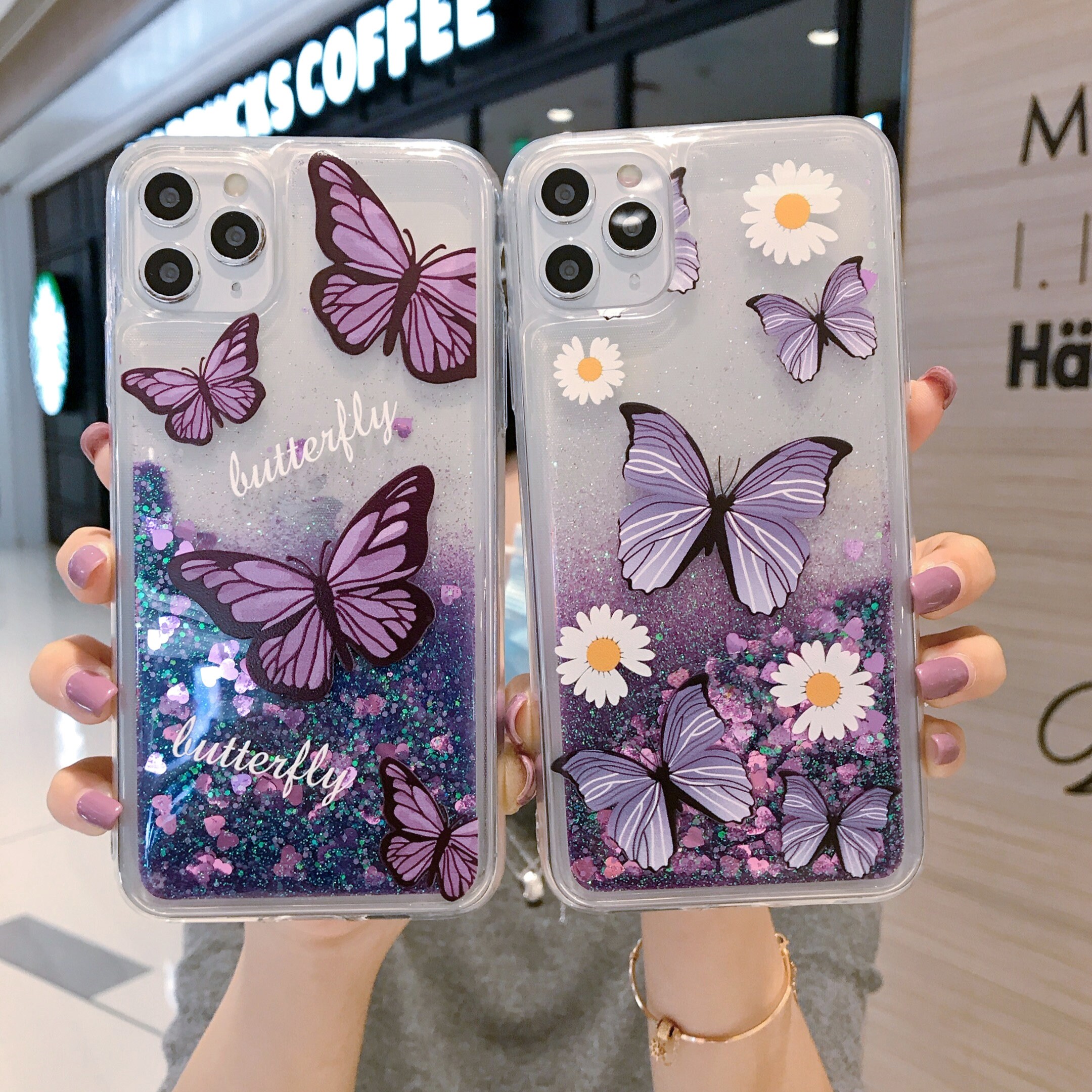 Glitter Purple Butterfly Phone Case - Etsy