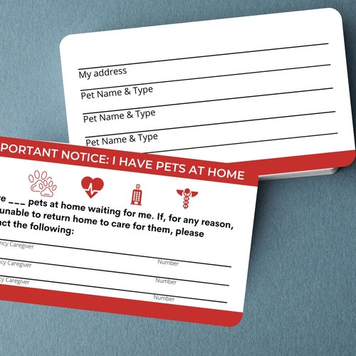 Emergency Contact Key FOB and Wallet Card for Pets Home - Etsy