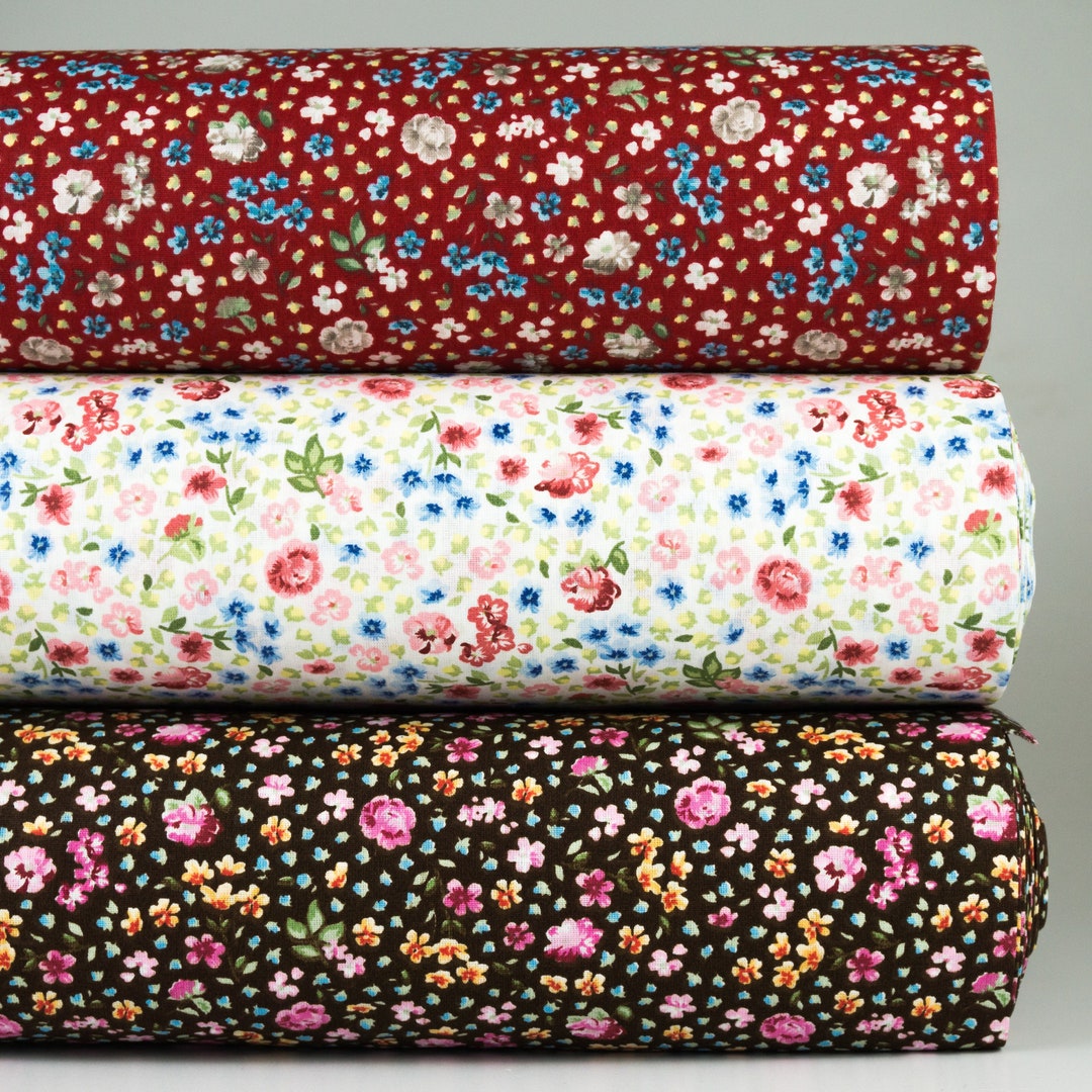 Baumwollstoff "Mirabella" Blumen Stoff METERWARE 170 cm Breite 100% ...