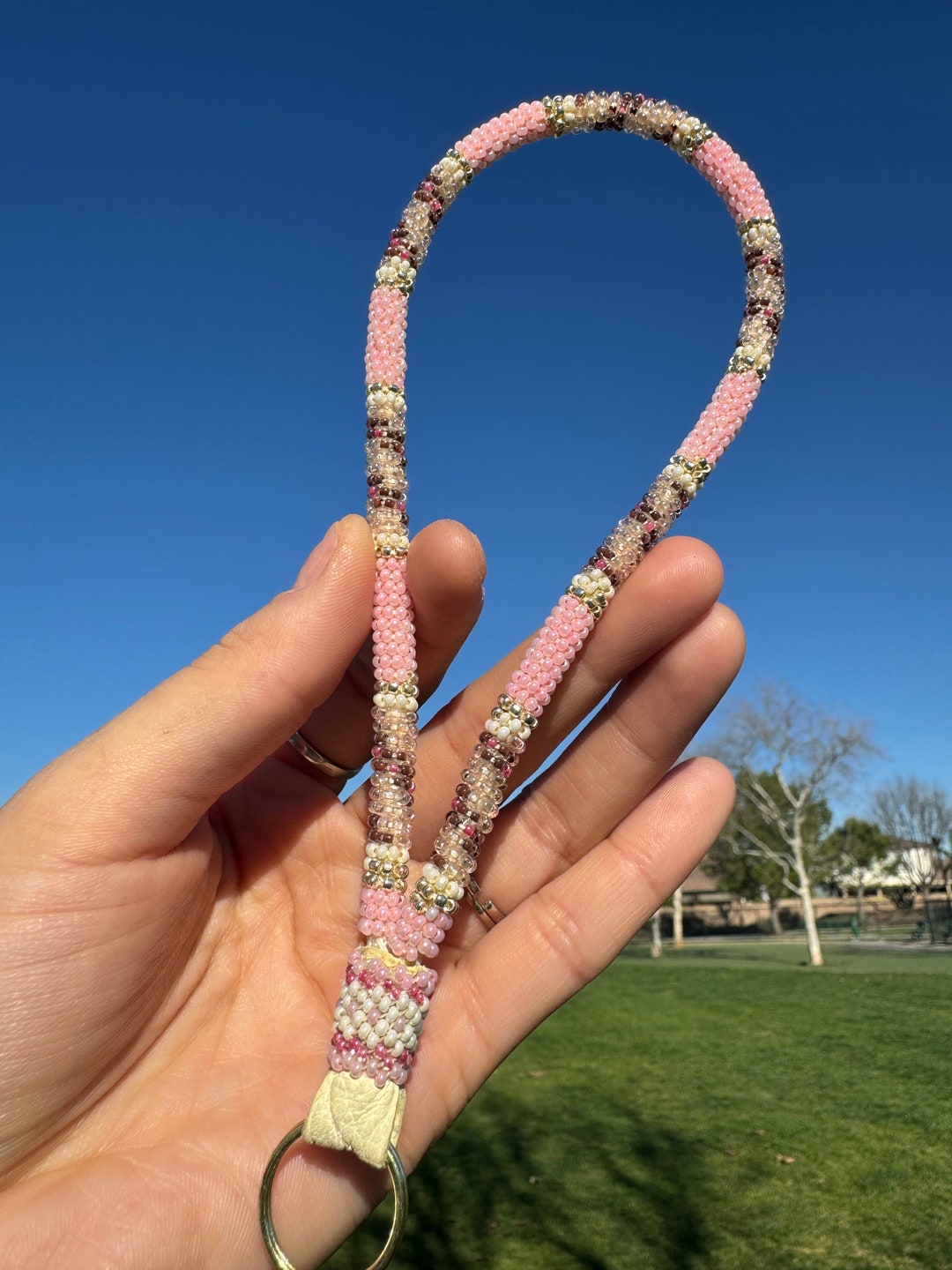Pink Cowgirl Beaded Keychain - Etsy