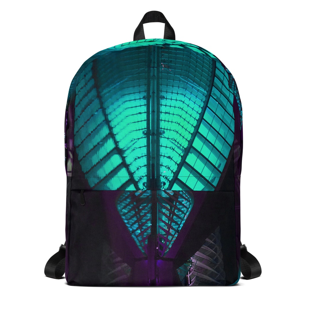 Holloween Purp Skeleton Bag Futuristic Turquoise Backpack Minimal Two ...