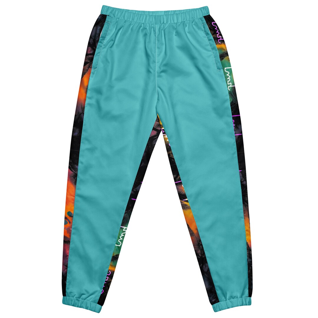 Tropical Palm Trees Track Pants SUPER SOFT and Comfy Turquoise Pants ...