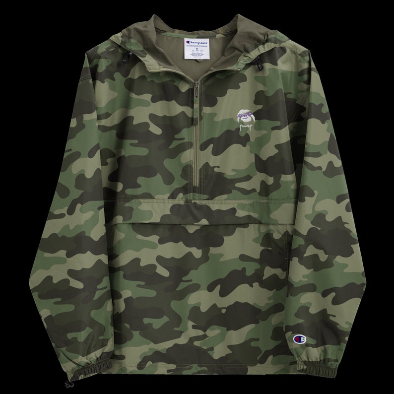 TPE Champion Windbreaker Camo Running Top Neon Rain Jacket Kangaroo ...