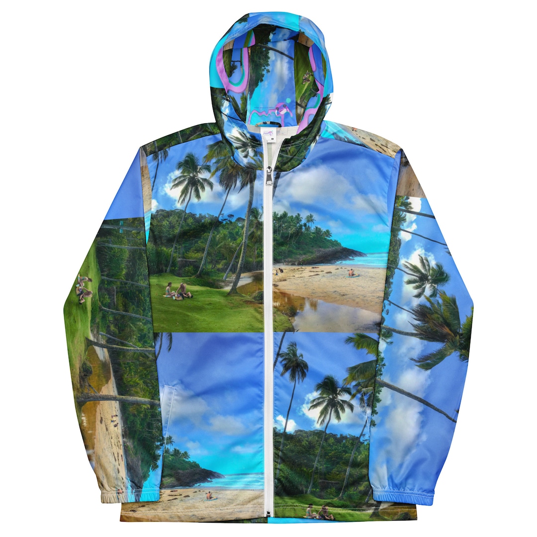 Tropical Palm Tree Windbreaker: Water-resistant Zip-up Track Jacket - Etsy