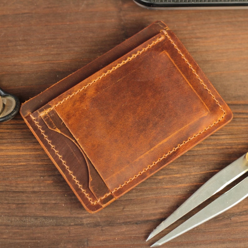 Leather AirTag Wallet: Minimalist Slim Unisex Wallet Small Pocket Card ...