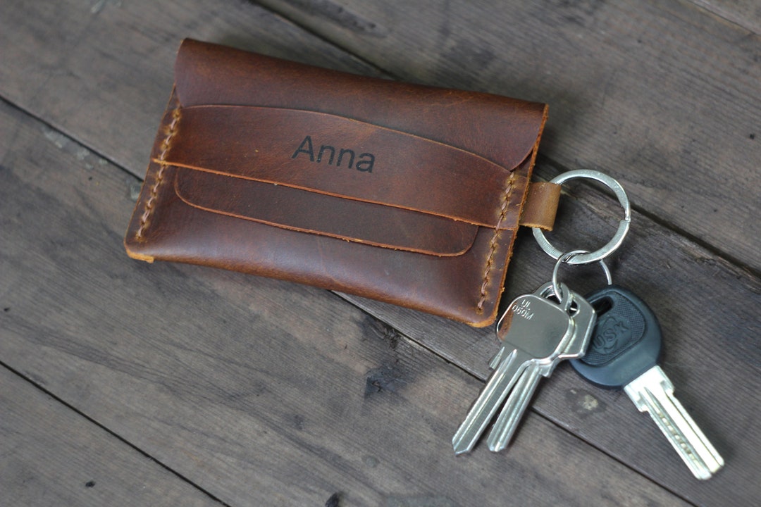 Personalized Leather Card Holder, Leather Coin Purses,leather Keychain ...