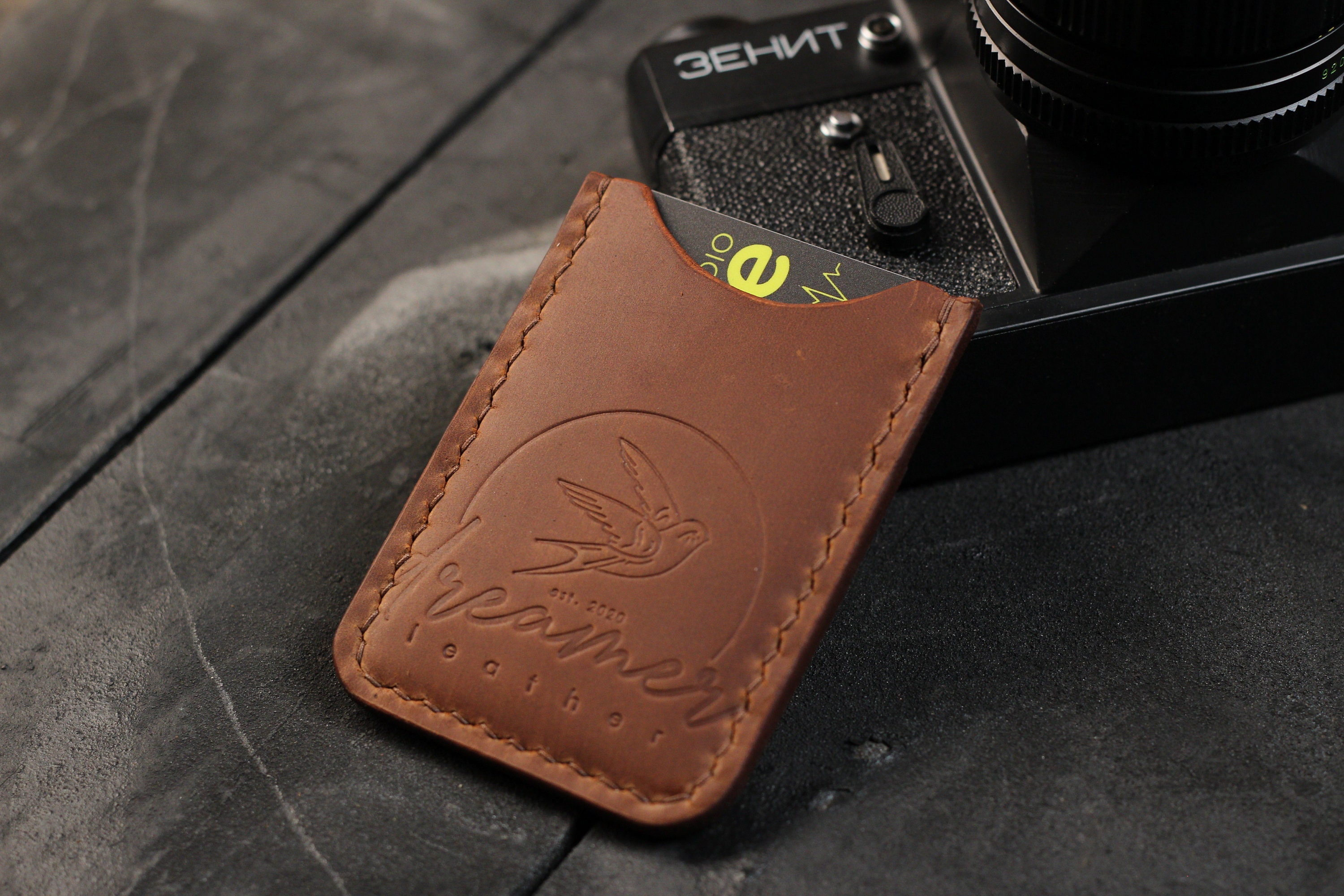 Slim Leather Card Holder Leather Credit Card Wallet Leather - Etsy