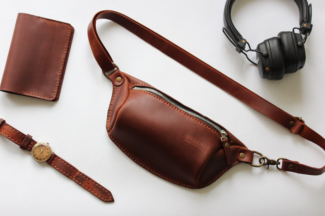Handmade Leather Belt Bag: Vintage Festival Fanny Pack Crossbody ...