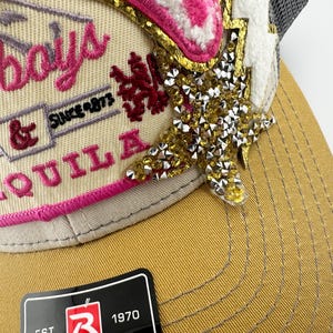 Cowboys and Tequila Patch Trucker Hat With FLAWS Richardson 112, Pink ...
