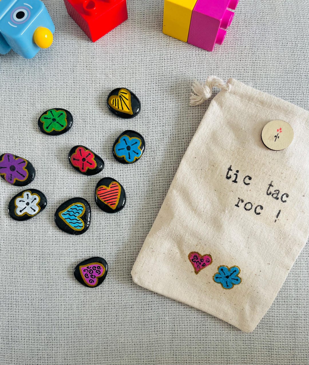 Puzzle Game Tic Tac Toe ~ Love and Flowers - Etsy