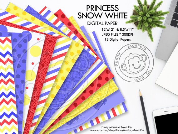 PRINCESS, Snow white Inspired digital paper pack for scrapbooking ...