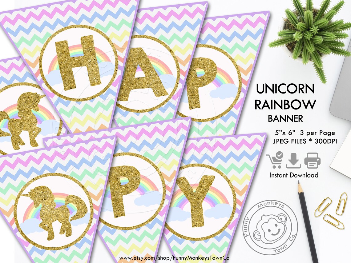 Editable UNICORN Rainbow Thank You Card, Rainbow, Note Card, Photo ...