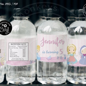 Royal Princess CINDERELLA Food Tent Labels, Princess Stickers, Tea ...
