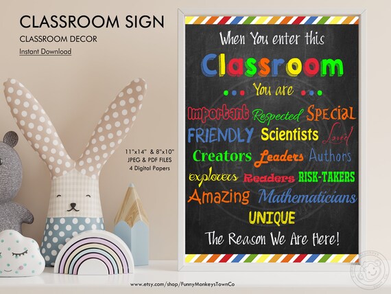When you enter this classroom, Rules Poster Printable, Classroom Rules ...