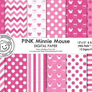 MINNIE Mouse Inspired Digital Paper Pack for Scrapbooking - Etsy