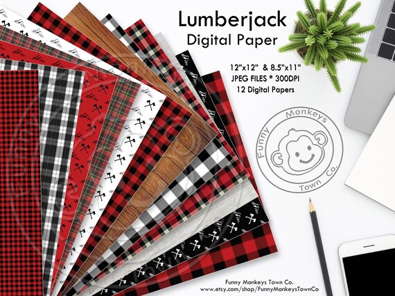 LUMBERJACK Buffalo Plaid, Instant Download, Printable or Digital Paper ...