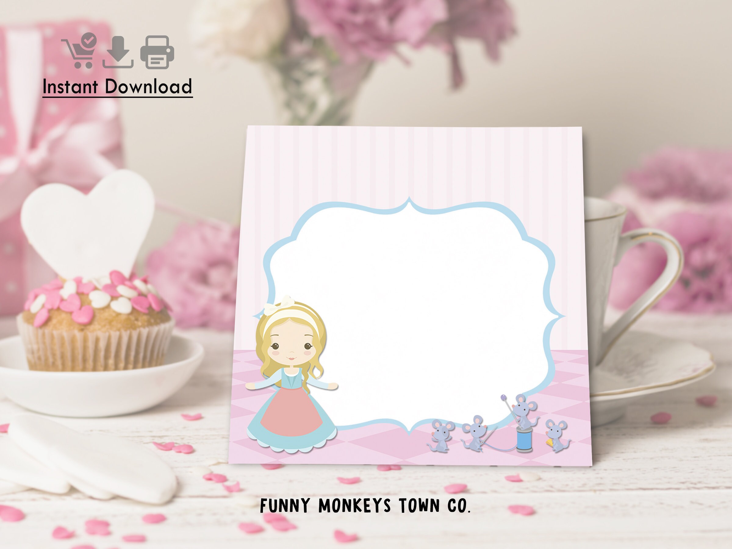 Royal Princess CINDERELLA Food Tent Labels, Princess Stickers, Tea ...