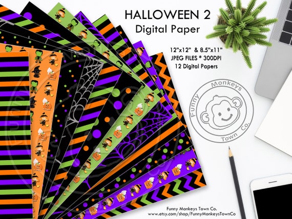 HALLOWEEN Inspired digital paper pack for scrapbooking Making Cards ...