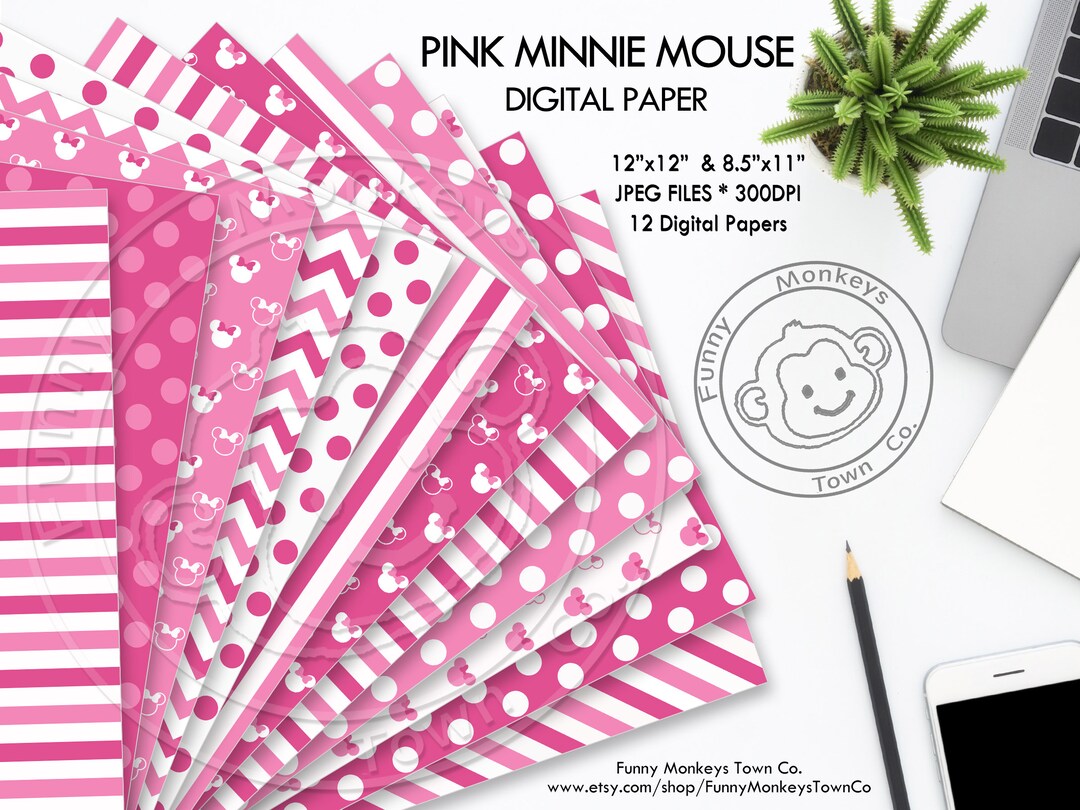 MINNIE Mouse Inspired Digital Paper Pack for Scrapbooking - Etsy
