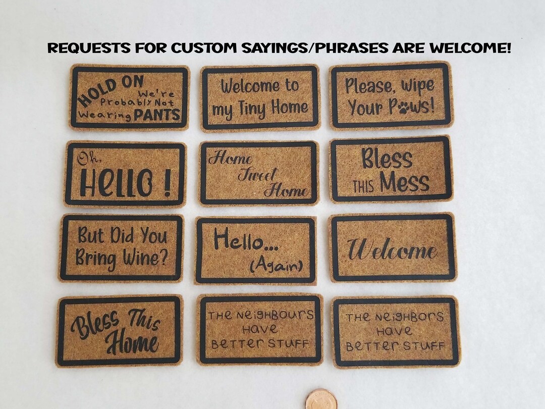 Miniature Funny Dollhouse Welcome Mats, Felt, 1pc, MM162A-L - Etsy