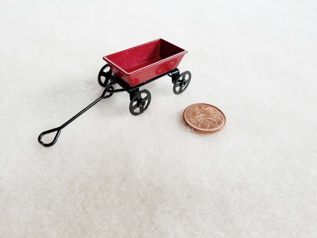 Miniature Red Wagon, Red Metal Wagon, Child's Pull Wagon, Little Red ...