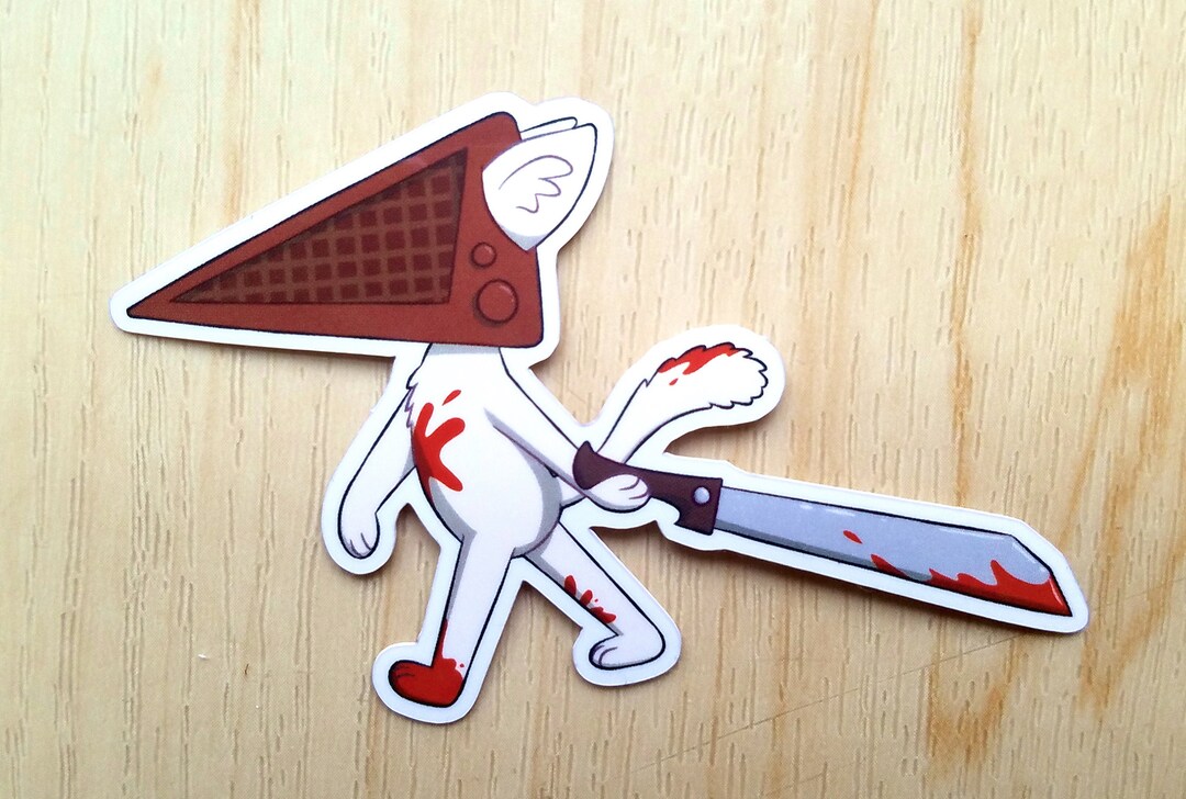 Halloween Cat Pyramid Head Sticker - Etsy