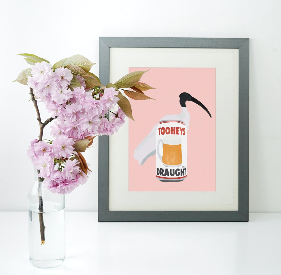 Australiana Art Print — Tooheys Can and Ibis - Etsy