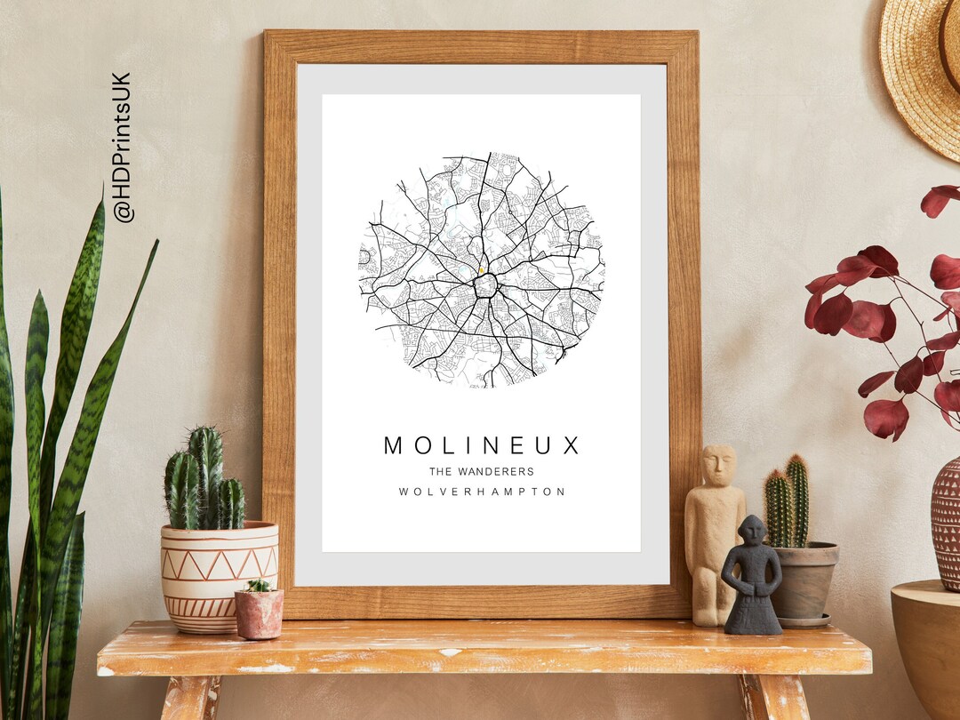 Wolverhampton Wanderers Molineux Stadium Map Art Print (digital) - Etsy