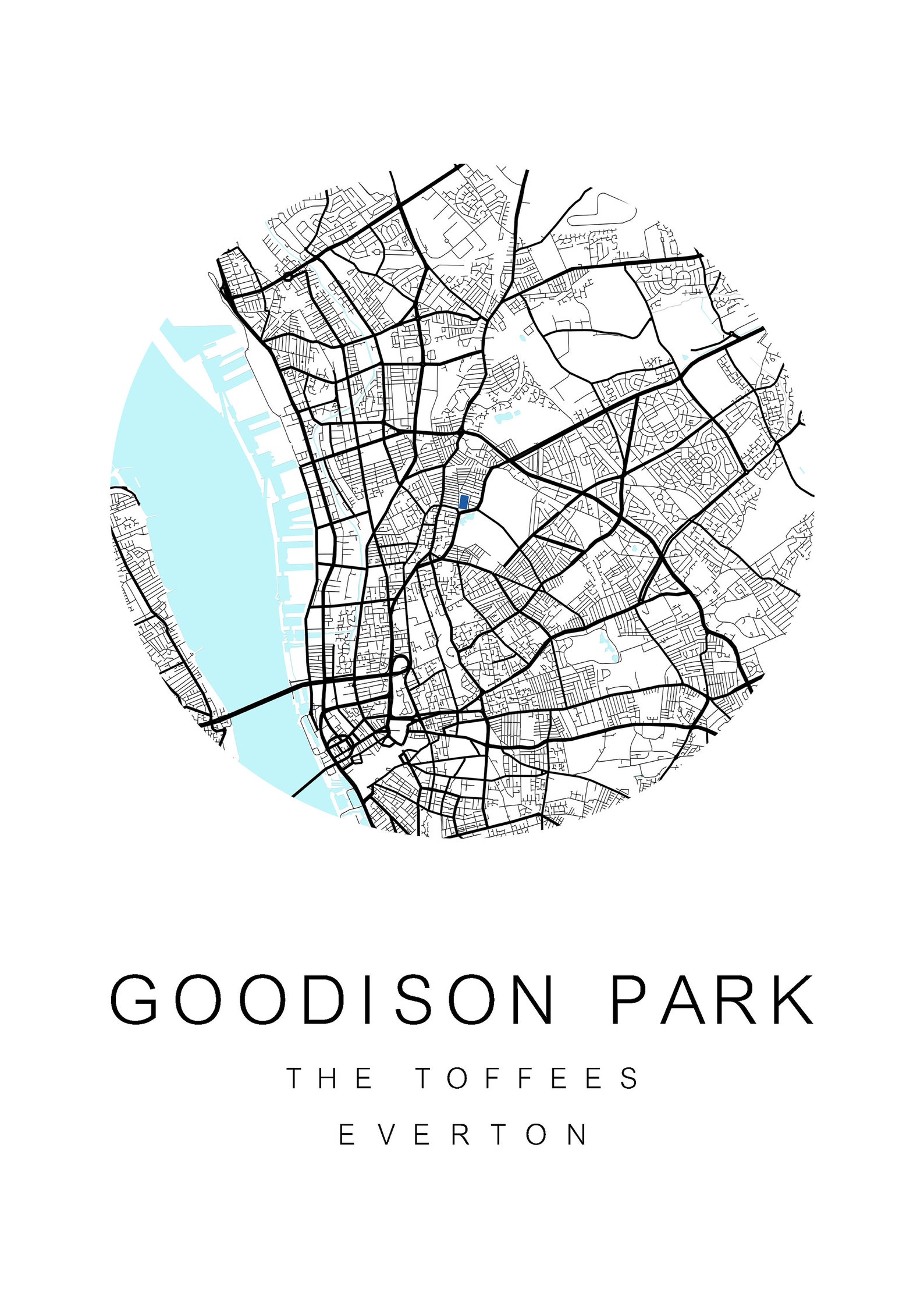 Everton FC Goodison Park Stadium Map Art Print (digital) - Etsy