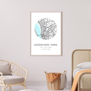 Everton FC Goodison Park Stadium Map Art Print (digital) - Etsy