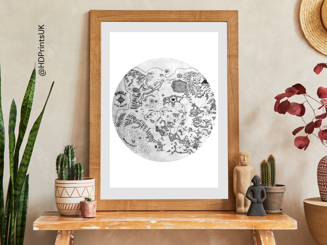 Legend of Zelda - Breath of the Wild - Hyrule Map Poster - Video Game ...