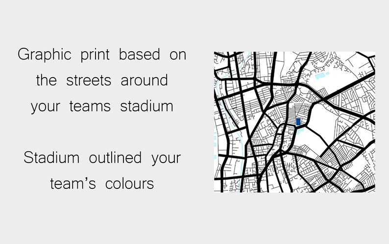 Everton FC Goodison Park Stadium Map Art Print (digital) - Etsy