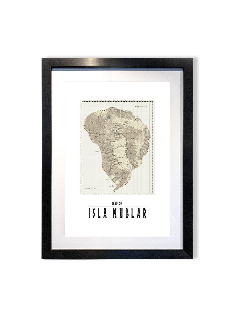 Jurassic Park Isla Nublar Movie Map Minimalist Poster - Etsy UK