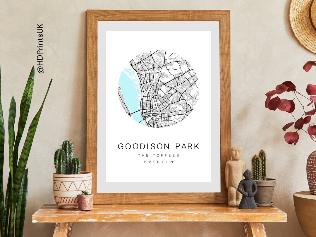 Everton FC Goodison Park Stadium Map Art Print (digital) - Etsy