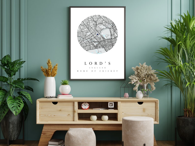 Lord's Cricket Ground Map Art Print: Minimalist Wall Decor (digital) - Etsy