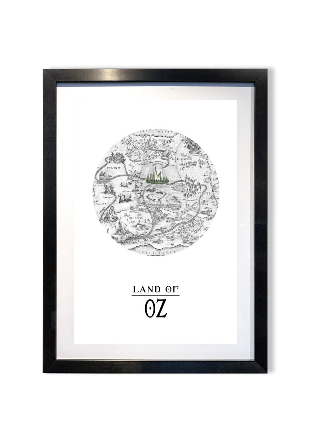 The Wizard of OZ the Land of OZ and Emerald City Map Movie - Etsy