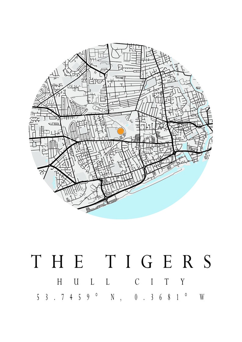 Hull City MKM Stadium Map Art Print: Football Fan Gift (digital) - Etsy