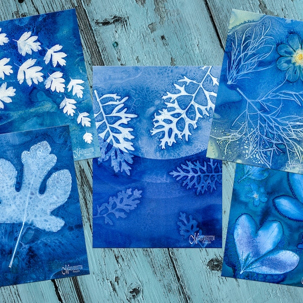 Cyanotype Cards - Etsy UK