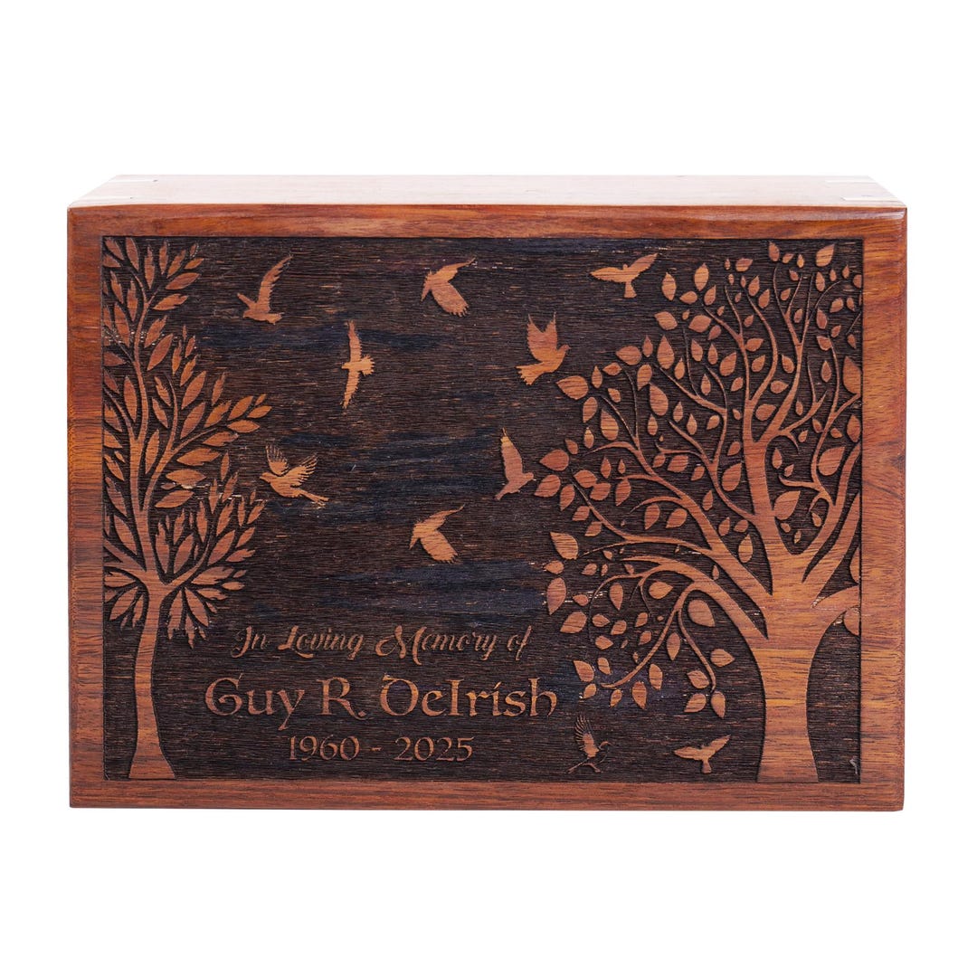 Personalized Wooden Urn Box for Human Ashes, Cremation Urn. - Etsy