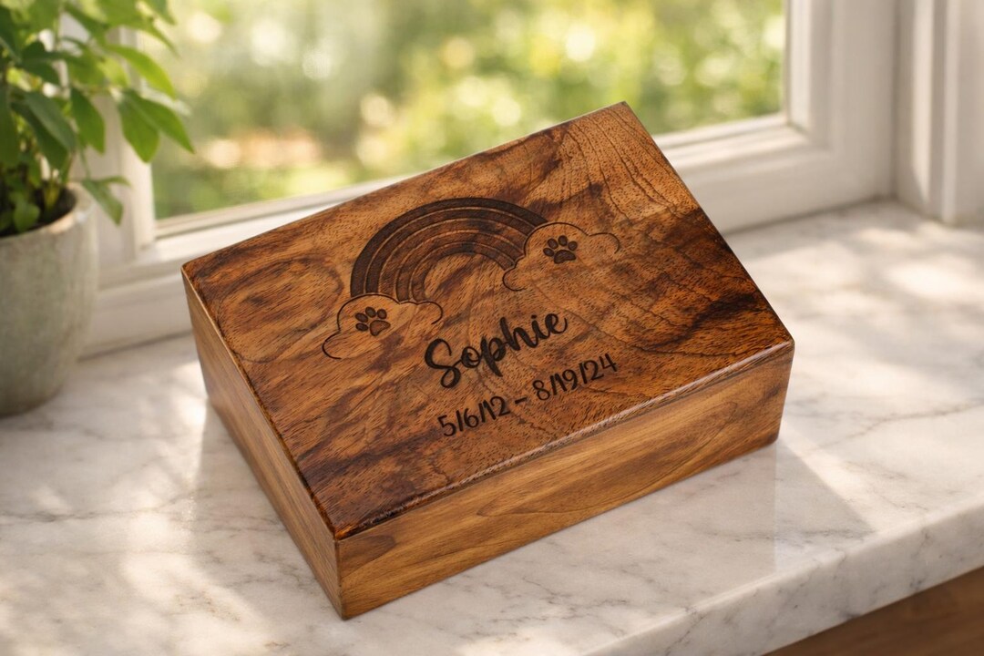 Personalized Rainbow Bridge Pet Urn - Custom Engraved Dog Urn for Ashes ...